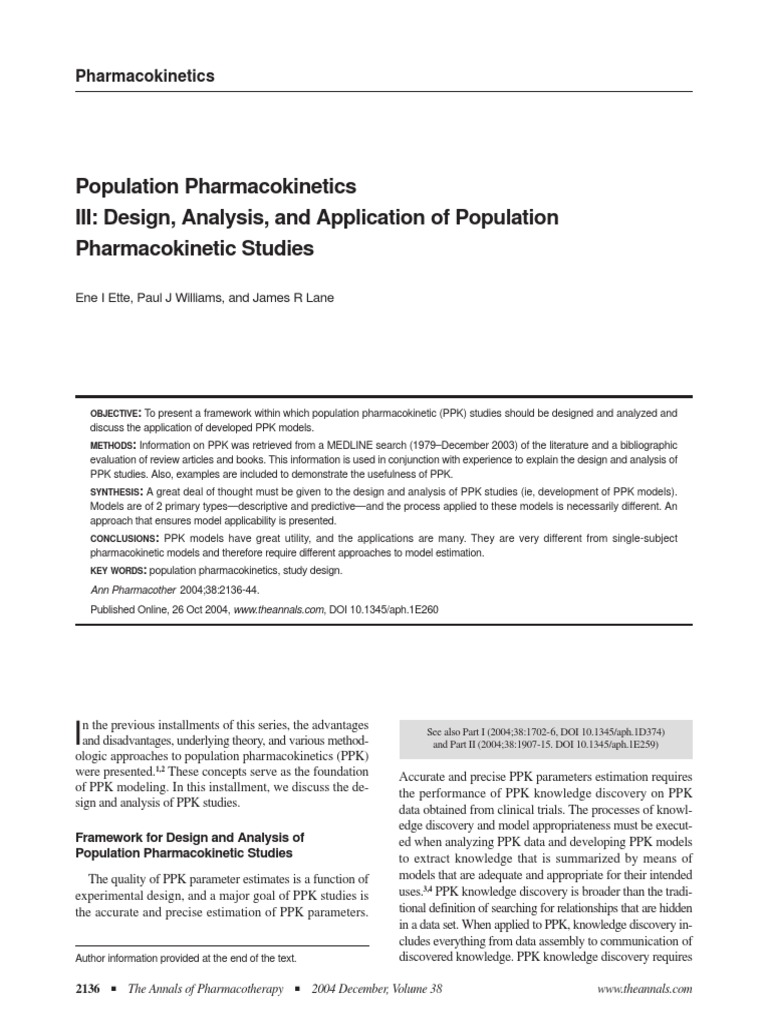 Population Pharmacokinetics Guide | PDF | Bootstrapping (Statistics ...