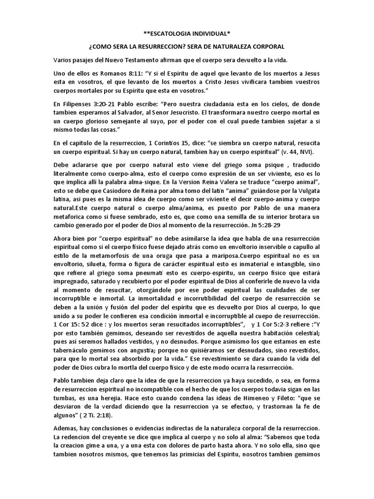 Estado Intermedio n11 | PDF | La resurrección de Jesús | Alma