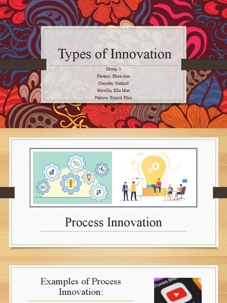 Types of Innovation: Group 3 Paranis, Bhea Ann Osmeña, Gadziel Movilla ...