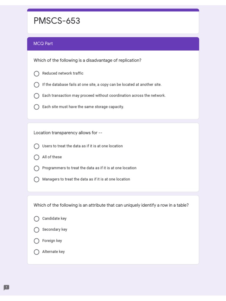 Adms MCQ Pmscs-653 | PDF | Database Index | Databases
