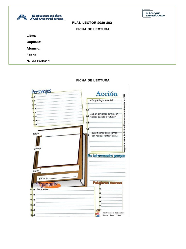 Ficha de Lectura - Plan Lector. | PDF