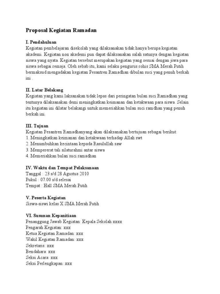 Contoh Proposal Kegiatan | PDF