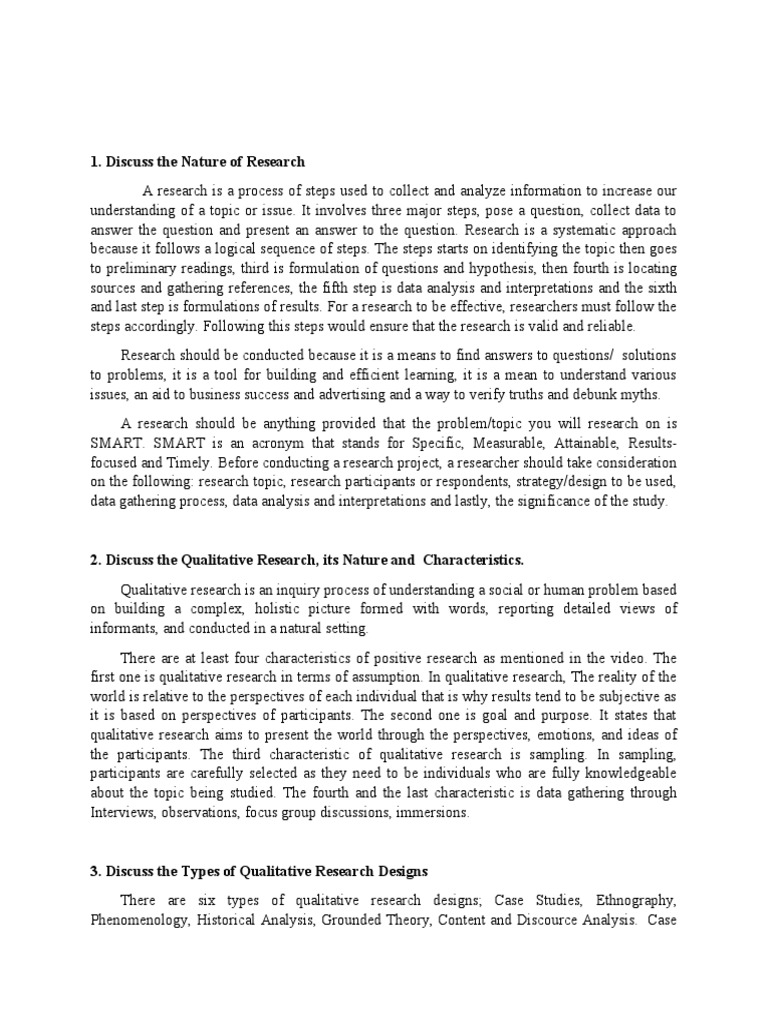 Discuss The Nature of Research | PDF | Statistics | Dependent And ...