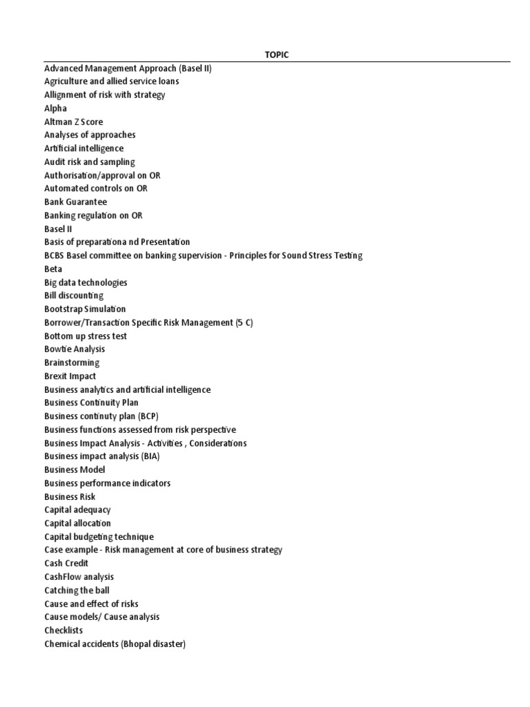 Risk Management Index Ordered | PDF | Risk | Risk Management