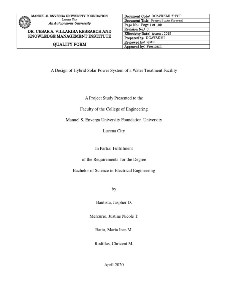 A Design of Hybrid Solar Power System of A Water Treatment Facility ...