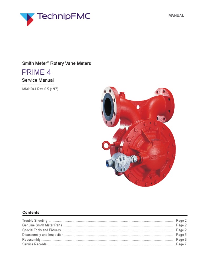 Prime 4: Smith Meter Rotary Vane Meters Service Manual | PDF | Screw ...