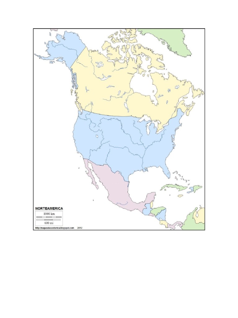 Mapa America Norte Politico Mudo | PDF