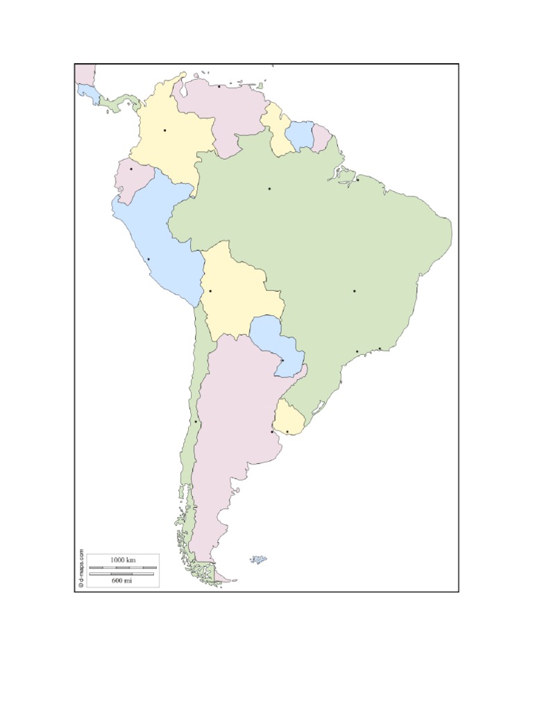 Mapa America Sur Politico Mudo | PDF