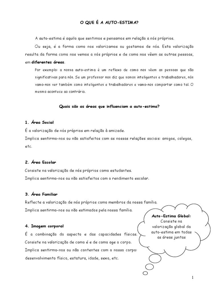Auto Estima | PDF | Autoestima | Comportamento