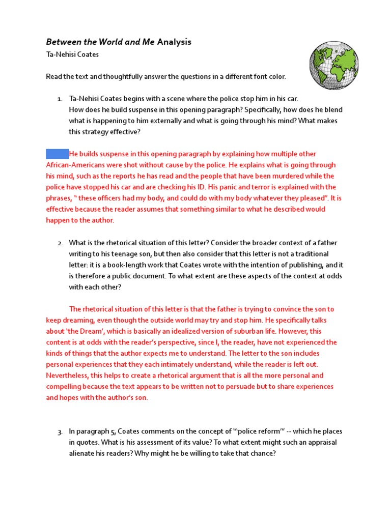 Ta-Nehisi Coates Analysis | PDF | Rhetoric