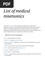 First Aid Mnemonics | PDF | Benzodiazepine | Hypothalamus