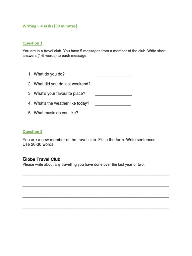 APTIS Writing Test 1 | PDF