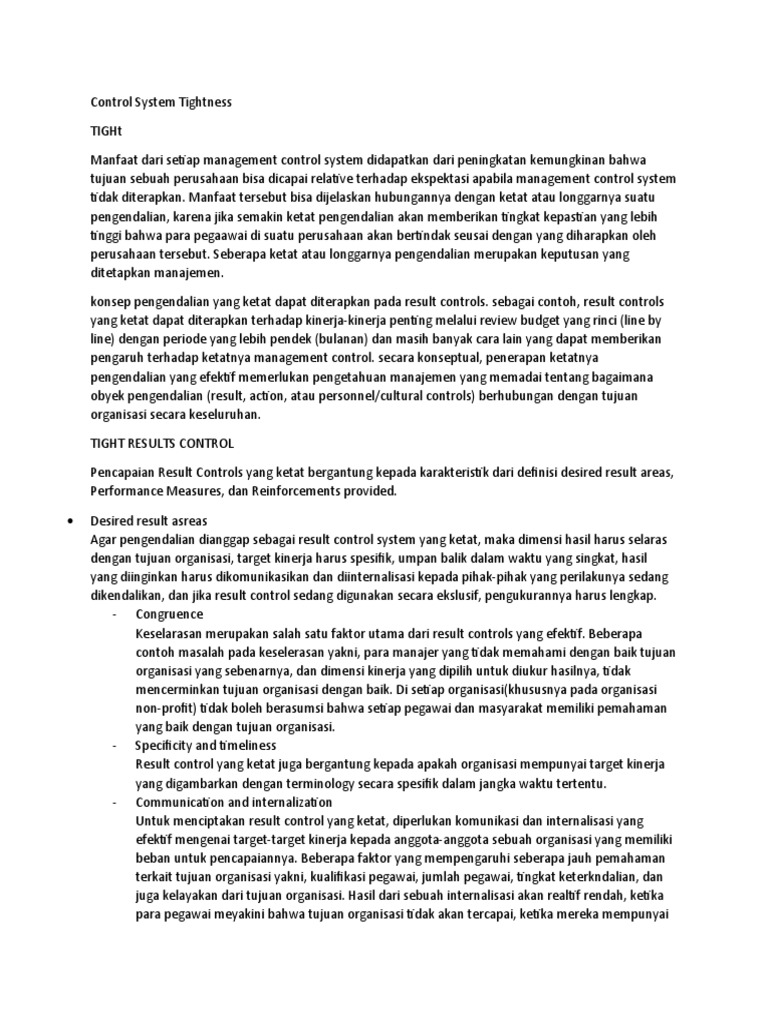 Control System Tightness | PDF