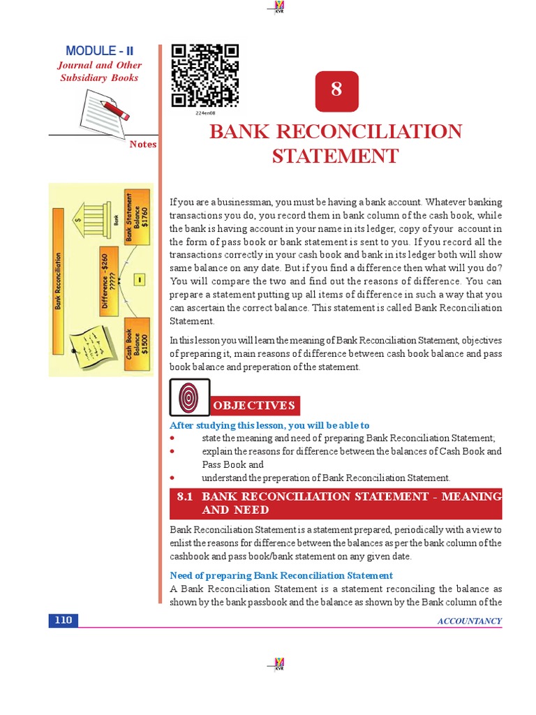 Bank Reconciliation Statement: Module | PDF | Bookkeeping | Banks