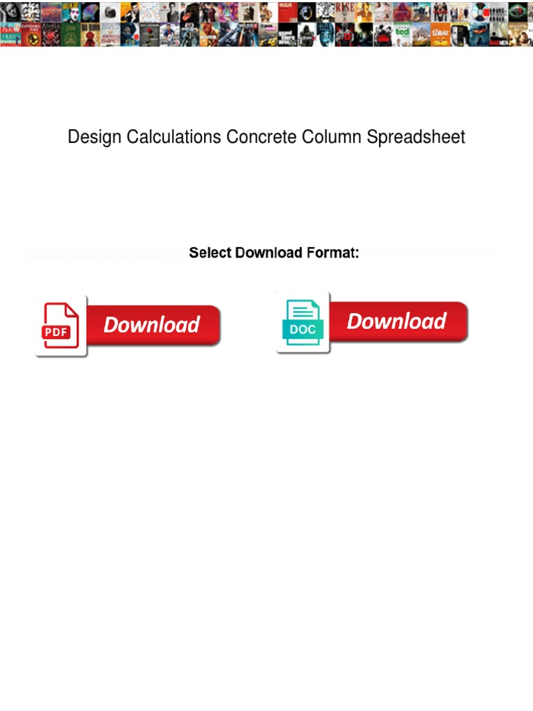 Design Calculations Concrete Column Spreadsheet | PDF | Spreadsheet ...