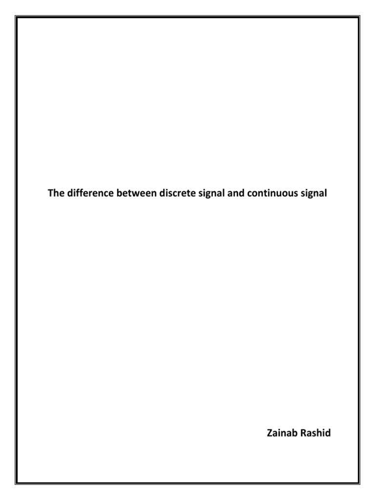 Discrete Signal And Continuous Signal Descargar Gratis Pdf Discrete