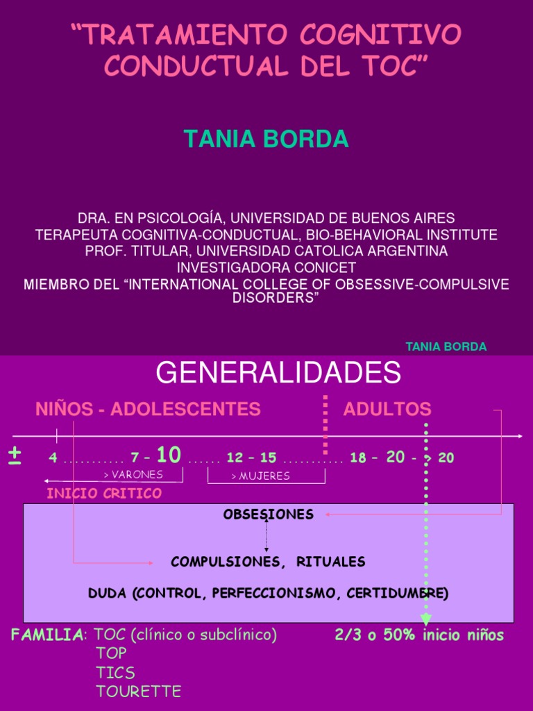 Tratamiento Cognitivo Conductual Del TOC | PDF | Desorden obsesivo compulsivo | Terapia de ...