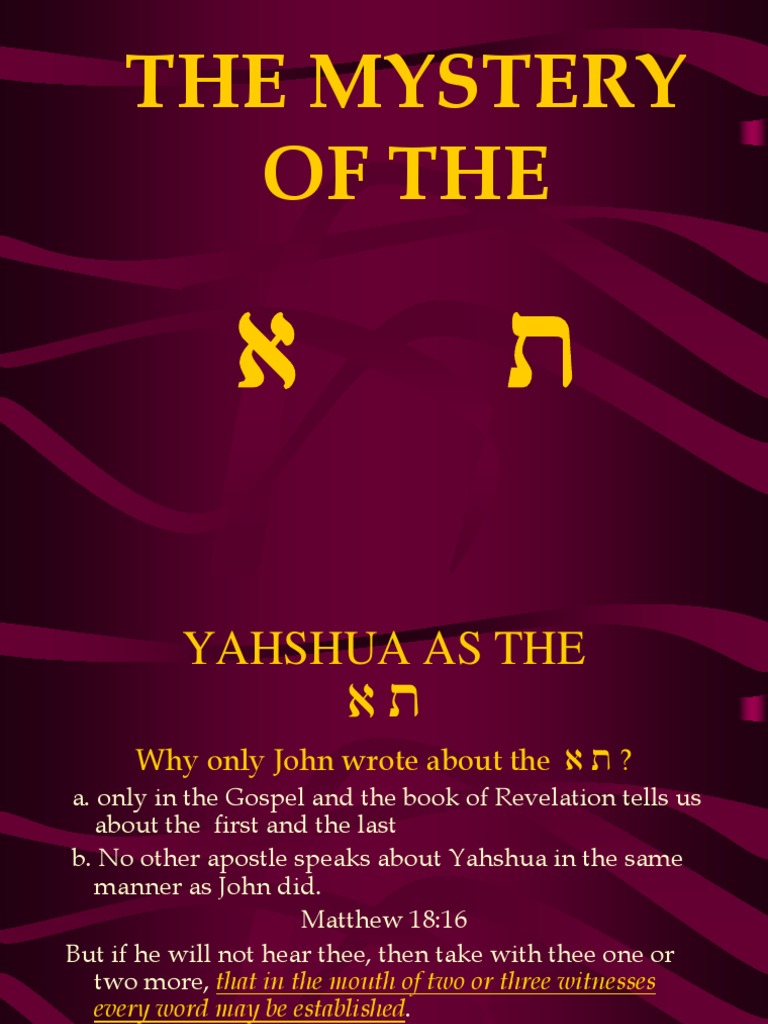 The Mystery of The Alef and Tav | PDF | Names Of God In Judaism ...