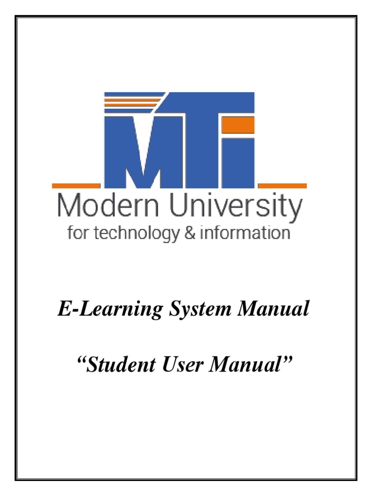 MTI E-Learning Student Manual 2019 | PDF | Educational Technology ...
