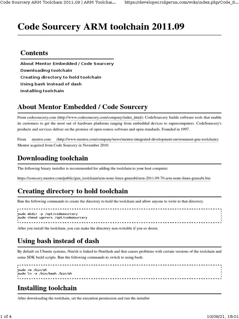 Code Sourcery ARM Toolchain 2011.09 - ARM Toolchain Download | PDF ...