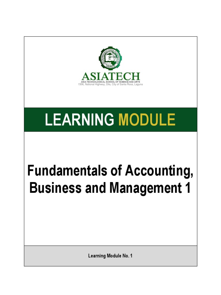 Introduction to Accounting Fundamentals | PDF | Financial Statement ...