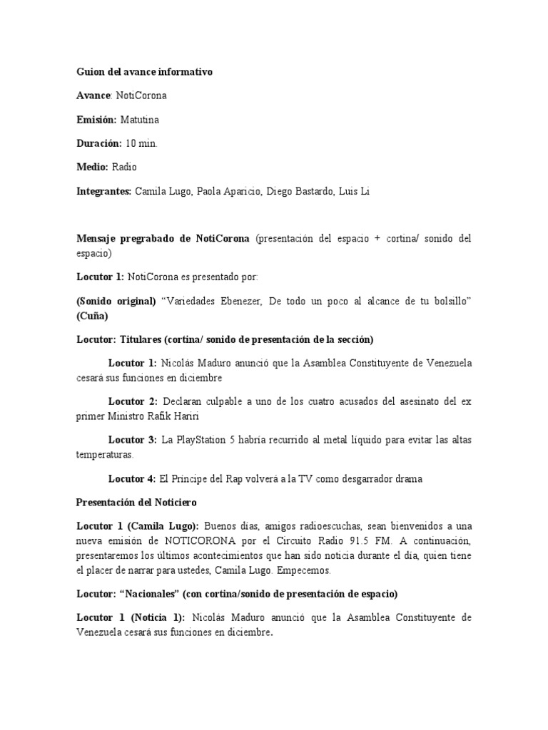 Guion Del Avance Informativo | PDF | Apple Inc.