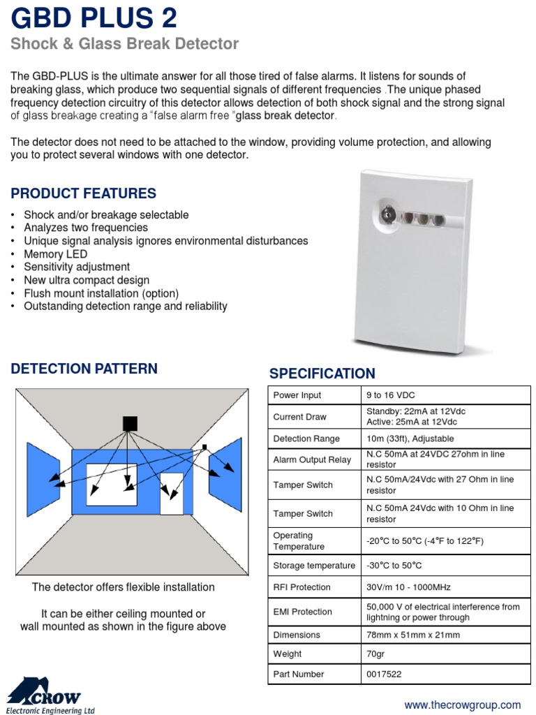 Datasheet GBD PLUS 2 Crow | PDF | Sensor | Detector (Radio)