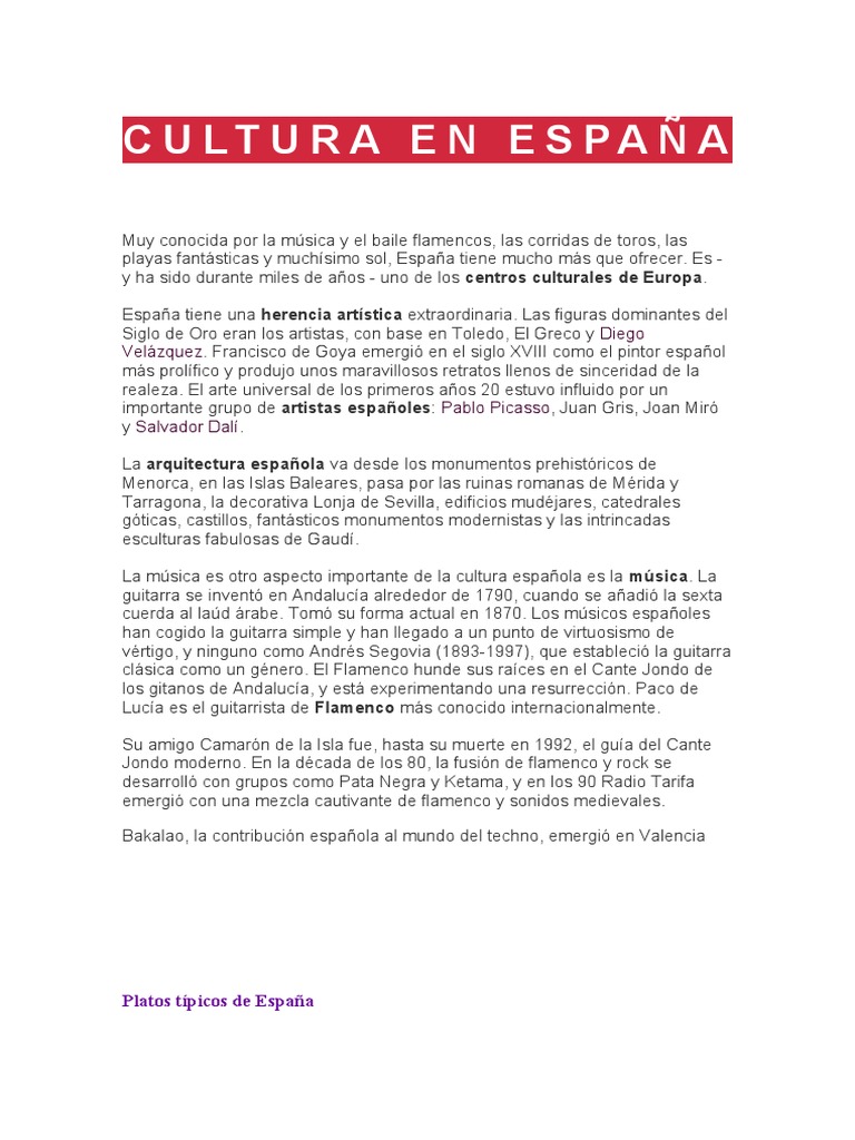Cultura en España | PDF
