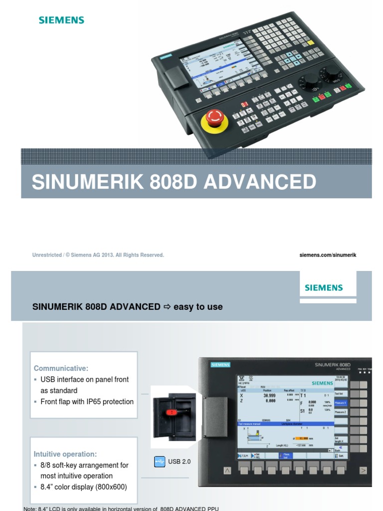 Sinumerik 808D Advanced | PDF | Personal Computers | Numerical Control