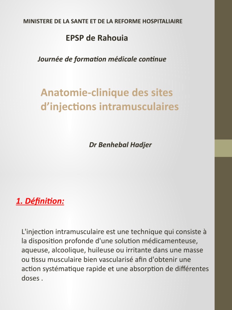 Sites D'injection Intramusculaire | PDF | Fesse | Médecine clinique