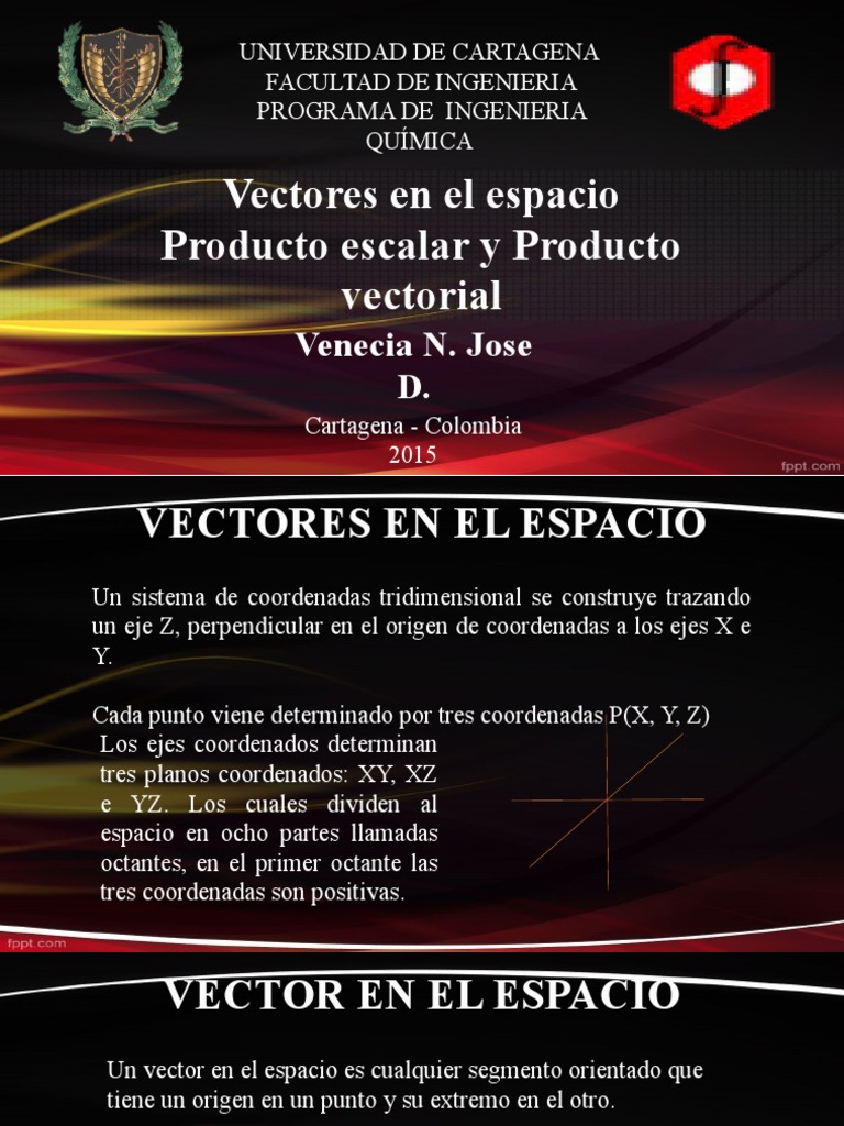 Vectores en El Espacio, Producto Escalar y Producto Vectorial | PDF | Vector Euclidiano ...