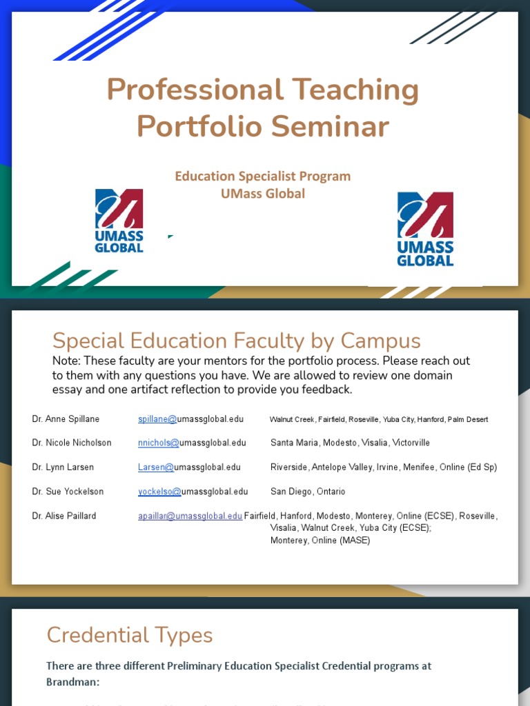 Professional Teaching Portfolio Seminar Updated Fall 1 2021 | PDF ...