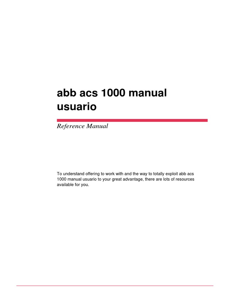Abb Acs 1000 Manual Usuario | PDF | Electronics | Computer Hardware