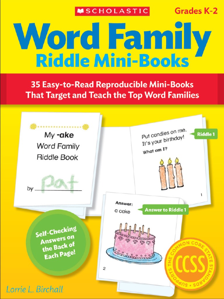 Word Family Riddles Mini-Books | PDF | Phonics | Pedagogy
