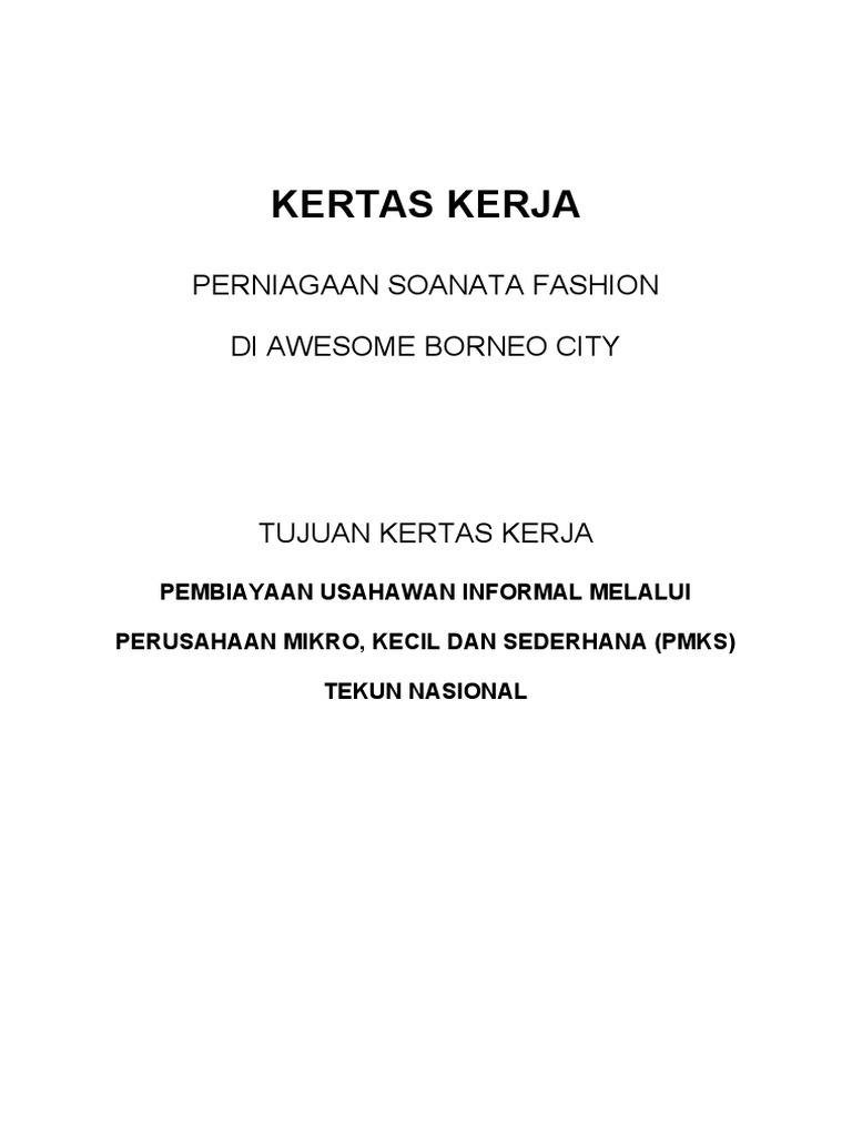 KERTAS-RANCANGAN-UNTUK-PEMBIAYAAN Tekun | PDF
