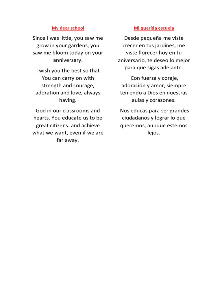 My Dear School | PDF