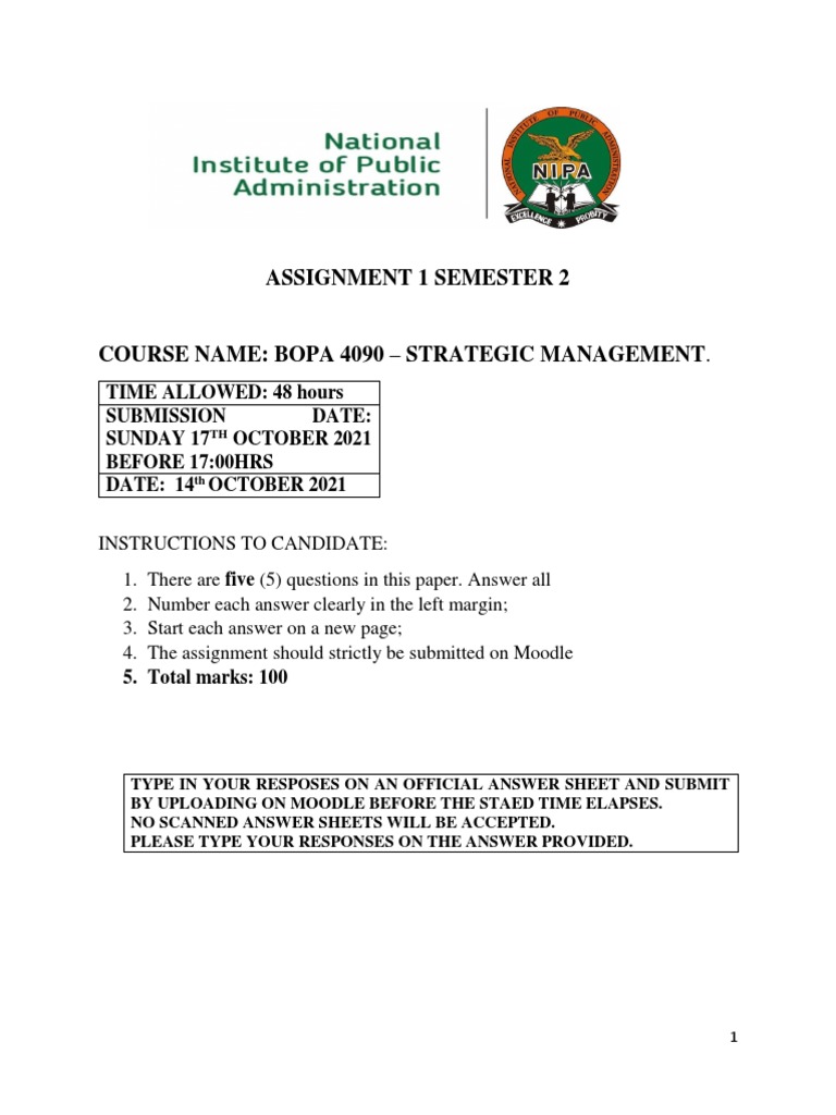 Strategic Management Assignment 1 | PDF | Strategic Management | Investing