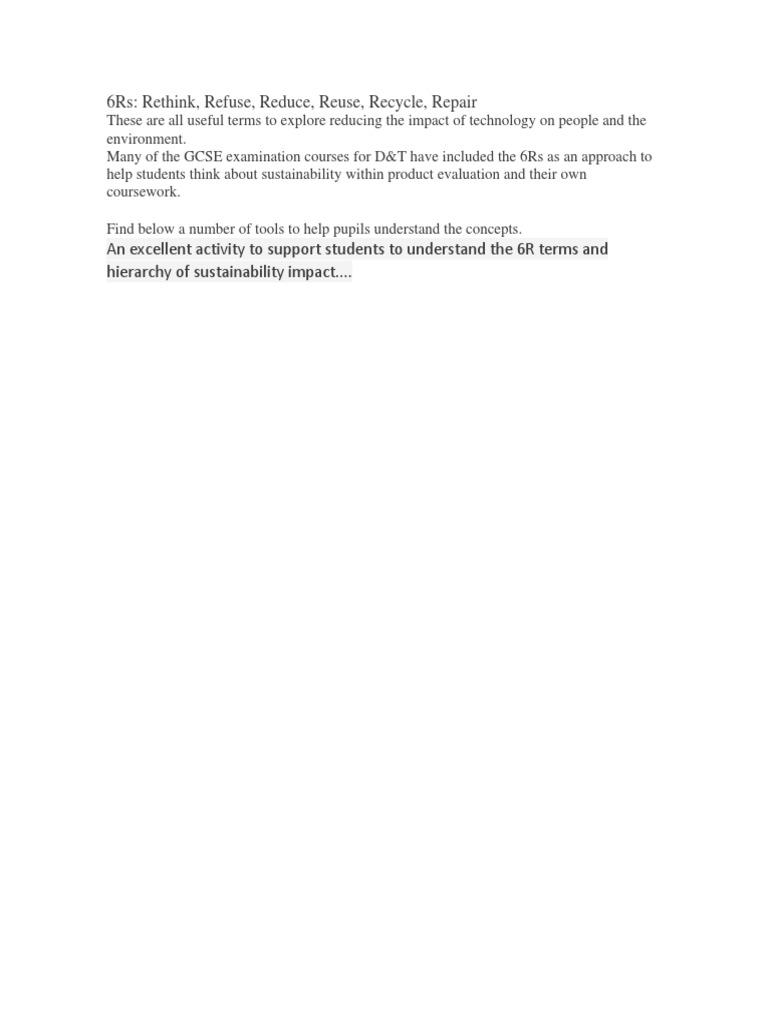 What Is 6rs Pdf Sustainability Reuse