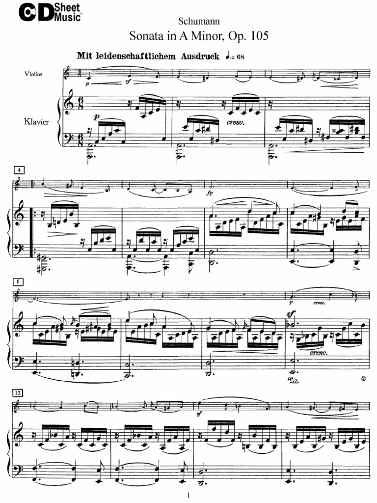 008 - Schumann - Violin Sonata N.1 | PDF