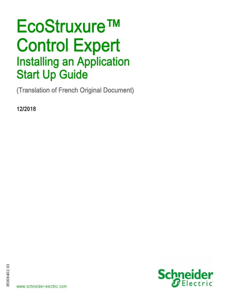 Ecostruxure Control Expert Installation and Application Start Up Guide ...