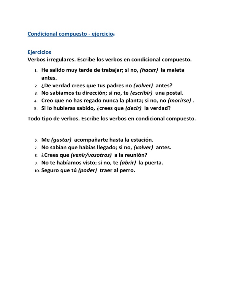 Condicional Compuesto - Ejercicios | PDF