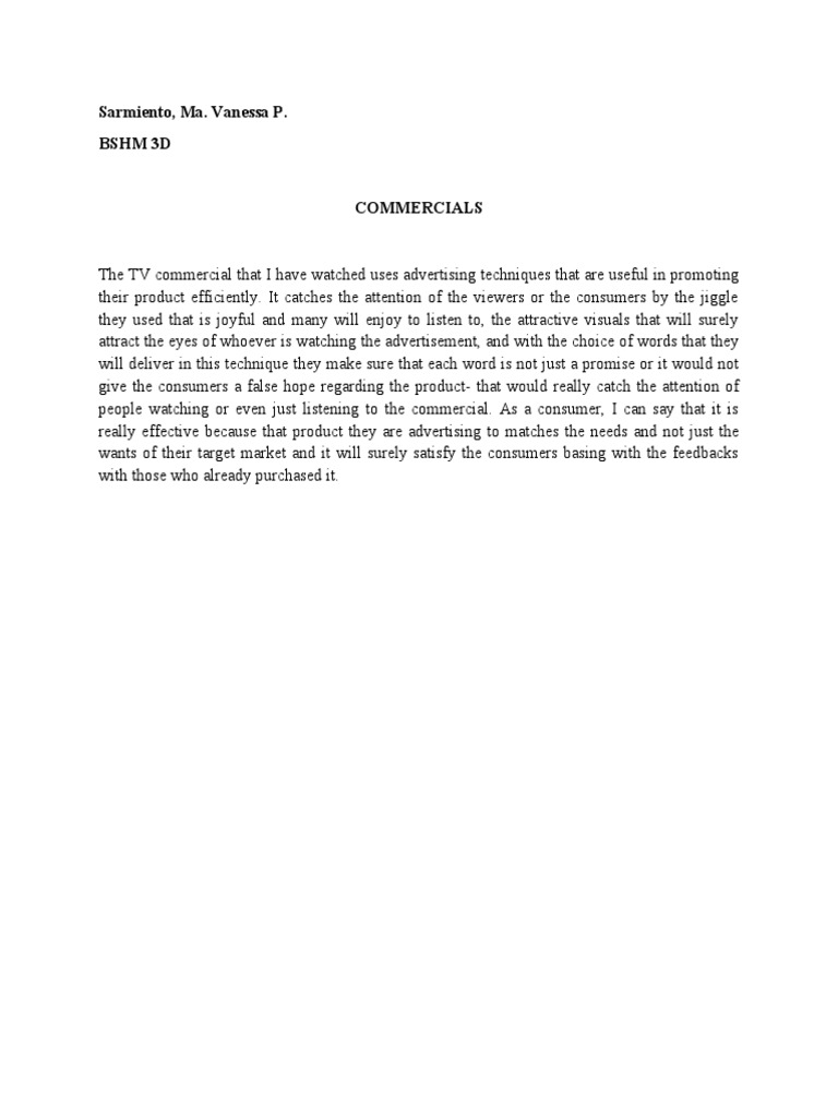 Commercials | PDF
