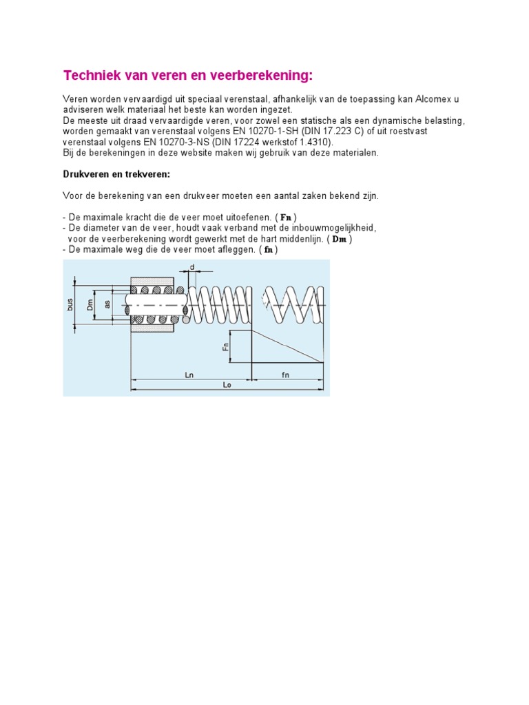 Techniek Van Veren en Veerberekening | PDF