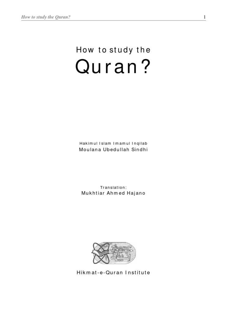 How To Study The Quran | Download Free PDF | Sufism | Quran