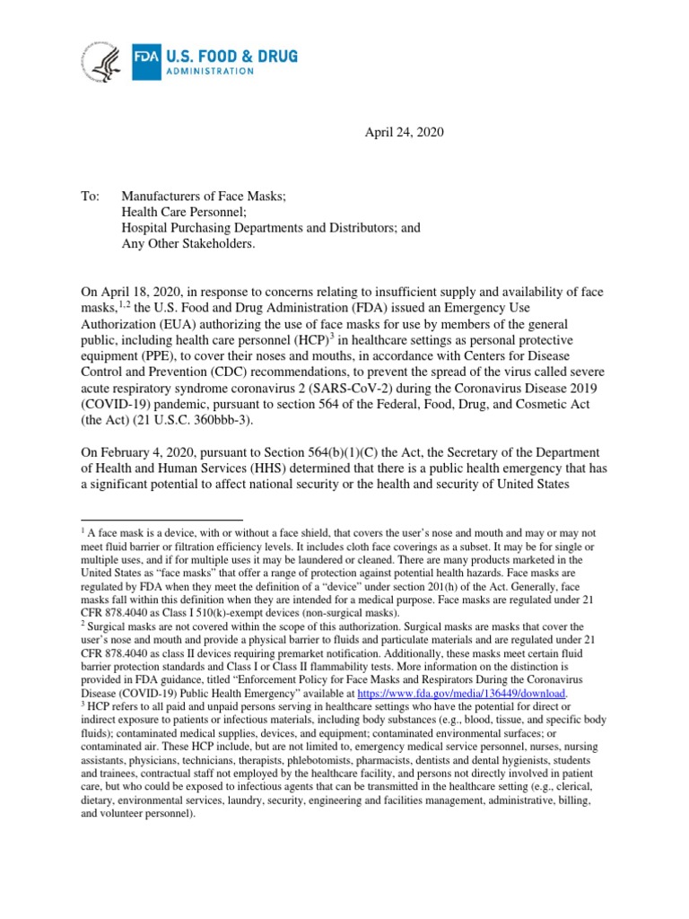 Face Mask Letter of Authorization | PDF | Personal Protective Equipment ...