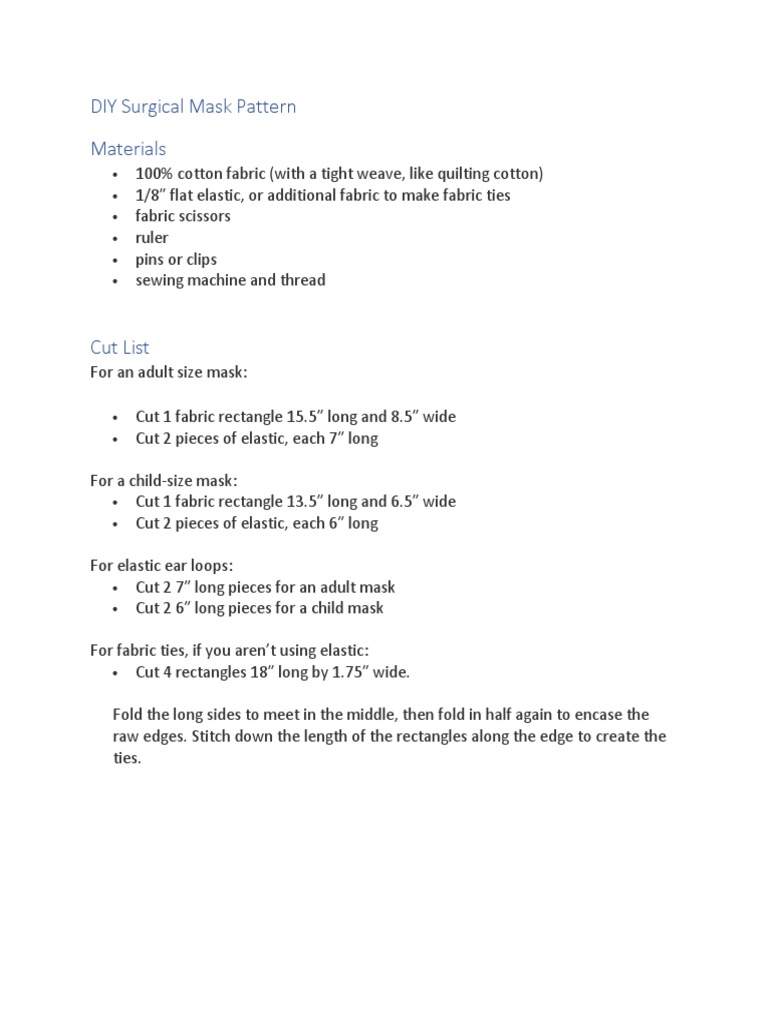 DIY Olson Mask Pattern Guide | PDF | Seam (Sewing) | Sewing