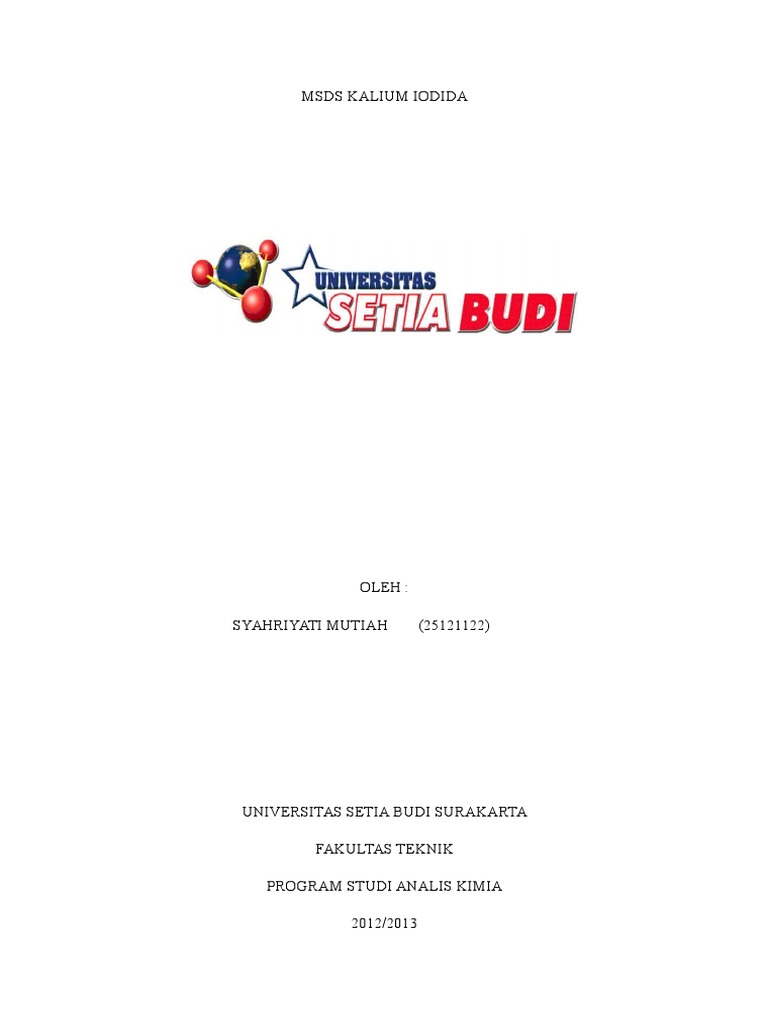 MSDS Kalium Iodida | PDF