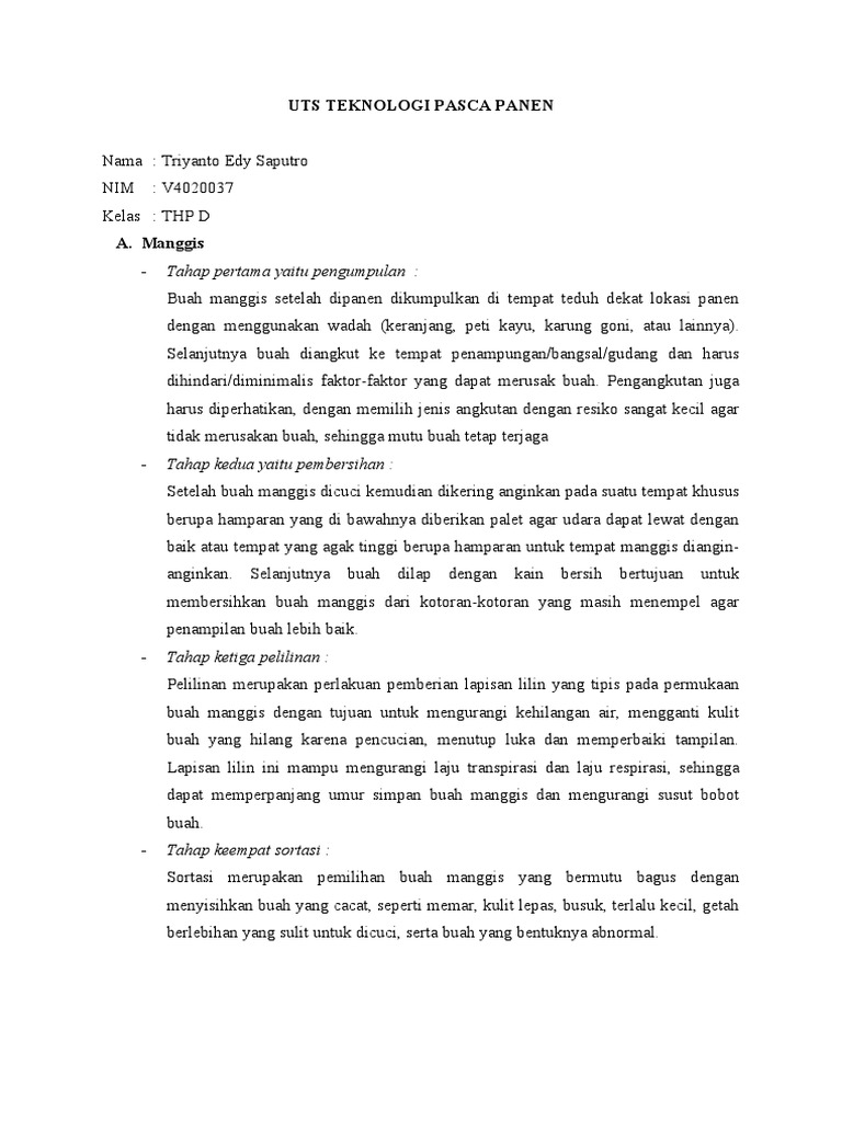 Proses Sortasi Buah dan Sayuran Segar | PDF