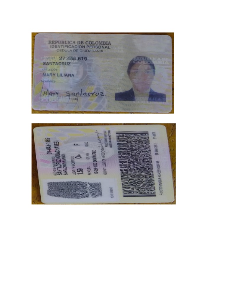 Cedula Mary Liliana Santacruz | PDF