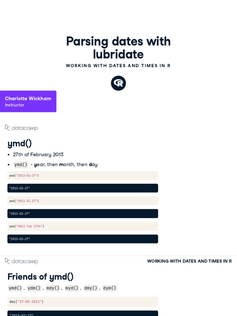 Parsing Dates With Lubridate: Charlo e Wickham | PDF | Spacetime